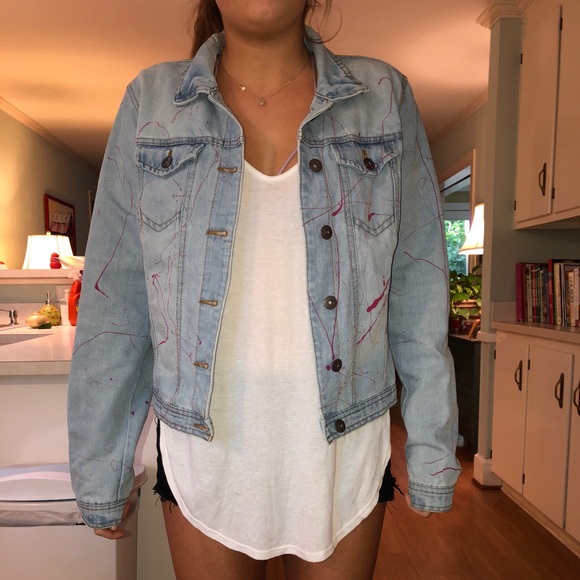 Jackets & Coats | Custom Painted Thrifted Denim Jacket | Poshmark